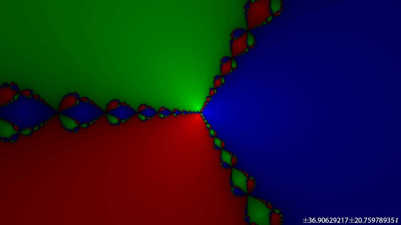 Newton Fractal Zoom of z^3 - 1 = 0 - YouTube