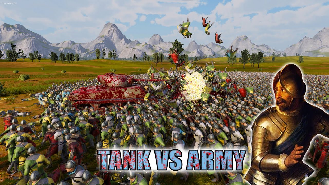 1 Tank vs Army of Knights. Who will win? Challenge №2 | UEBS 2 - YouTube
