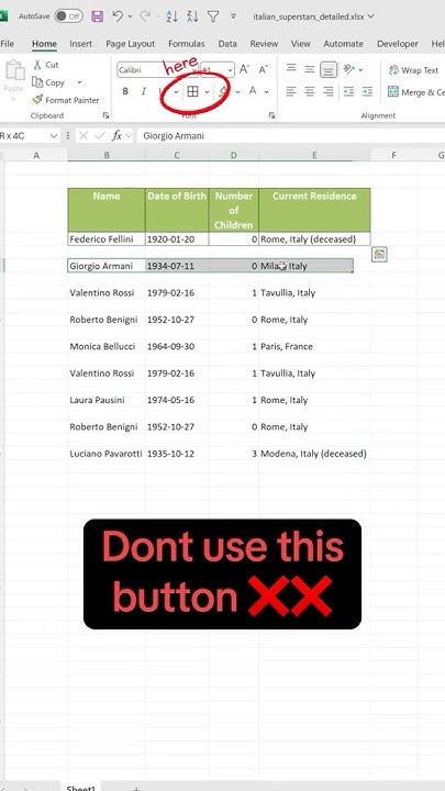 All border button in excel #excelprotips #excel #spreadsheetmagic #excelfunction #excelshortcuts ...