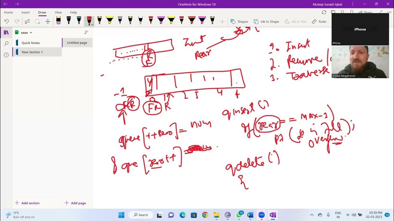 20. Data Structure in C : Queue Operations Concept and Program part A ...