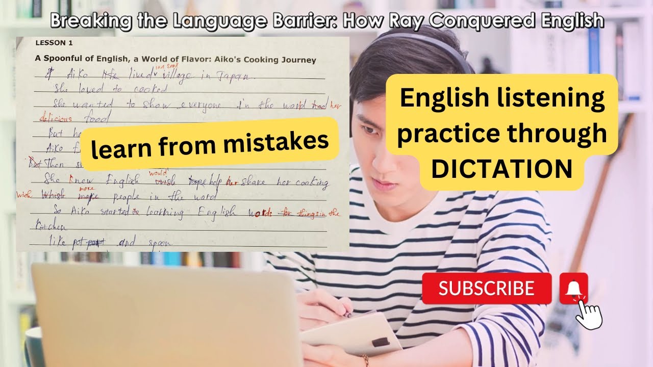 English Listening and Speaking through Dictation - basic level | Lesson ...