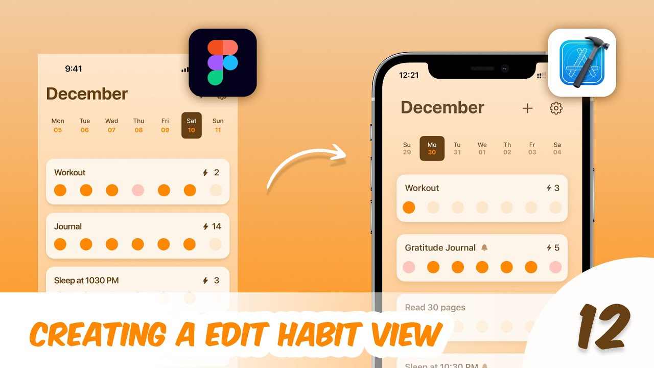 Creating a edit habit view | Translating Figma designs to iOS app ...