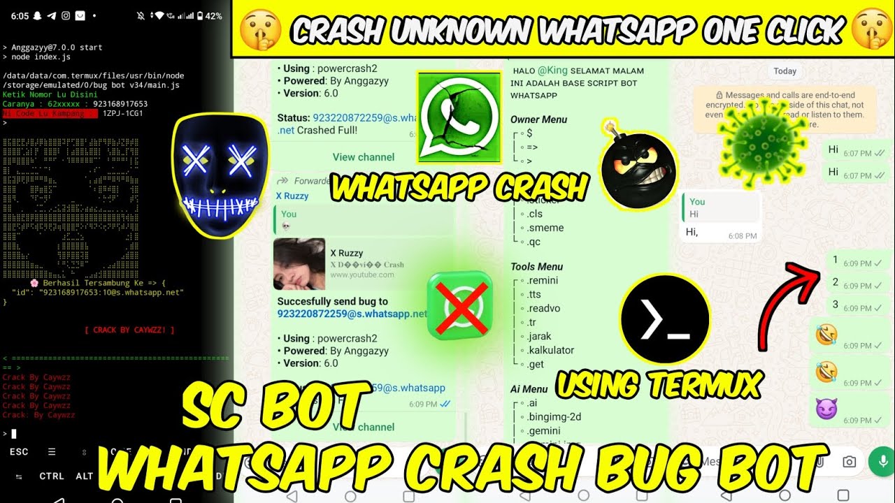 bug bot v34 | WhatsApp crash bot | bug bot | all data remove | AREHMAN9ZX - YouTube