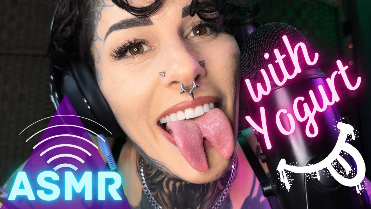 Asmr Tongue Eating Yogurt Clicking Tapping Whispers From A Split