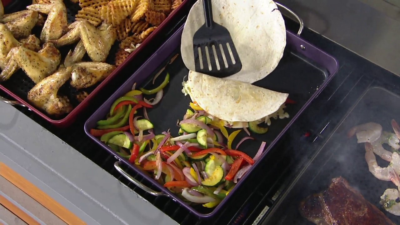 Cook's Essentials 3-pc BBQ Grill Pan with Removable Nonstick Plates on ...