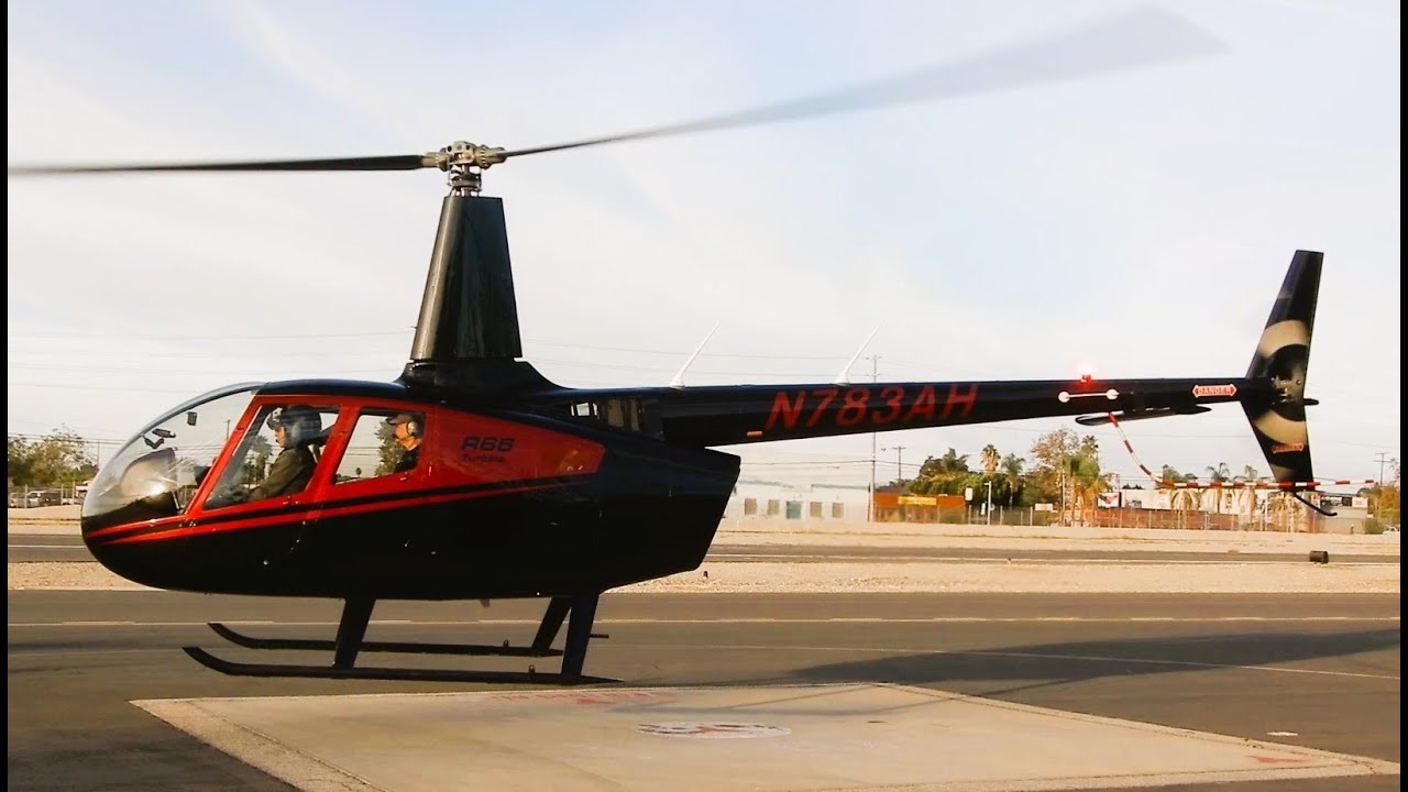R66 Turbine Start-Up & Takeoff New Symmetrical Horizontal Stabilizer Empennage Helicopter N783AH ...