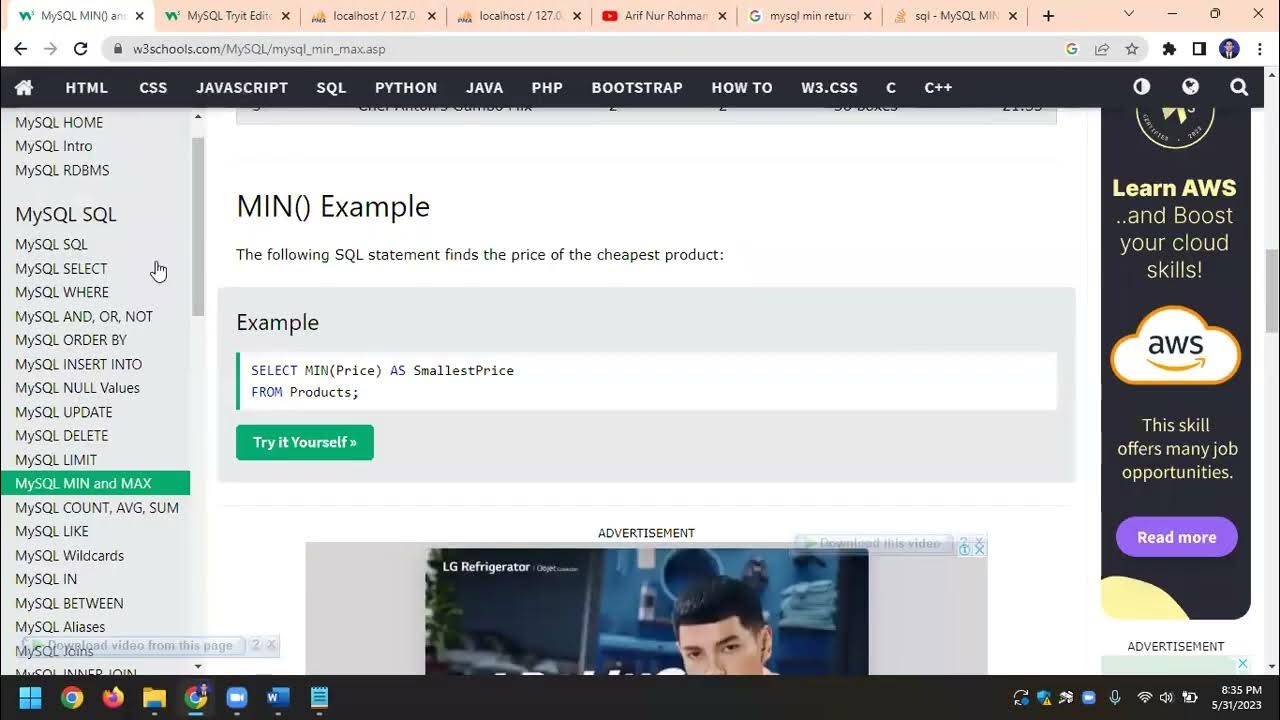 Tutorial MySQL - 4 min max avg count sum - YouTube