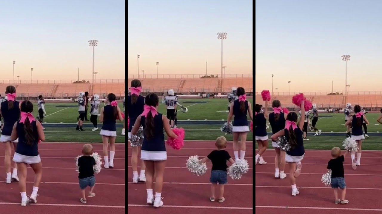 Adorable Two-Year-Old Boy Shows Off Cheerleading Skills With Sister's ...