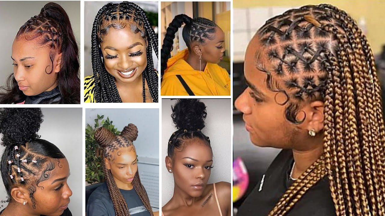 Latest Criss Cross Rubber Band Knotless Braids Hairstylesnatural Rubber Band Hairstyles