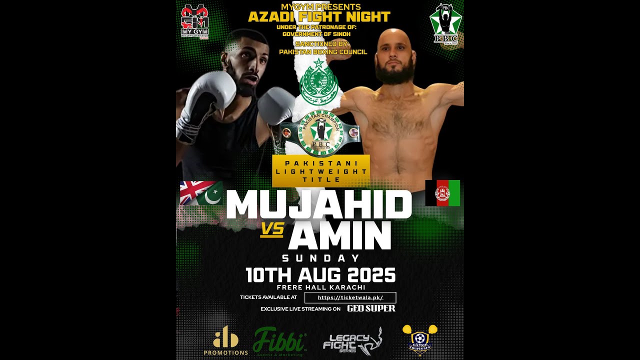 Azadi Fight Night | Mujahid vs Amin ul Huq | Referee Stoppage | Frere ...