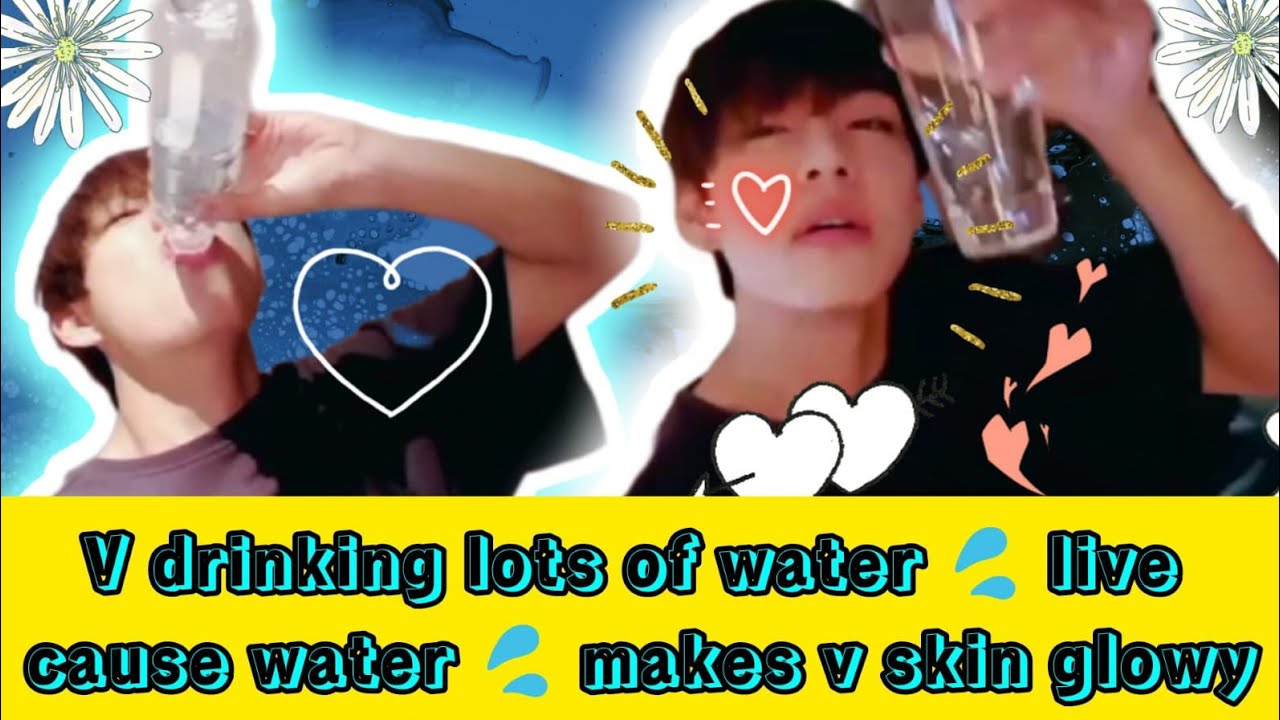 Taehyung live 💜|| tae drinking lot's of water 💙 - YouTube
