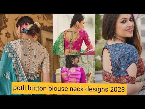 potli button blouse neck designs| potli button blouse back neck designs ...