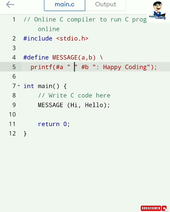 Preprocesser Continuation Operator Execution Using C In Tamil Happycoding Cprogramming