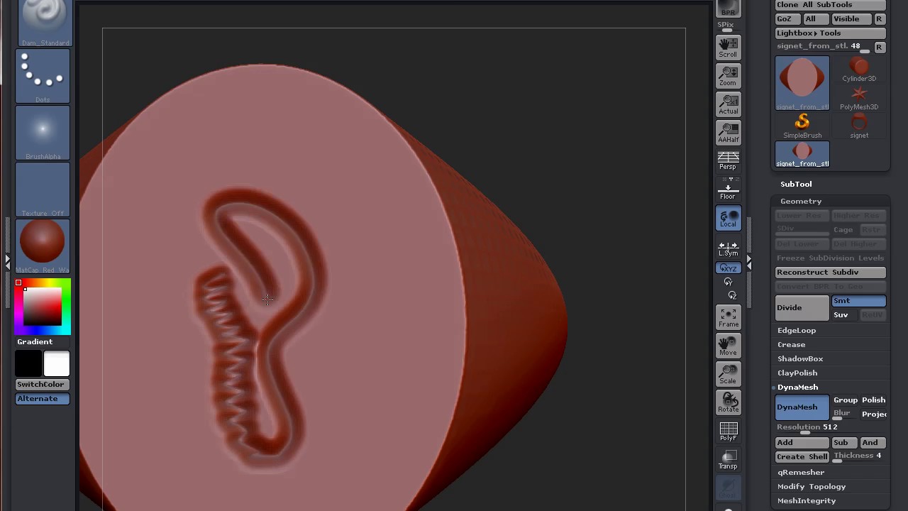 ZBrush Jewellery Tutorial - Detailing a Signet Ring - Part 3 - YouTube