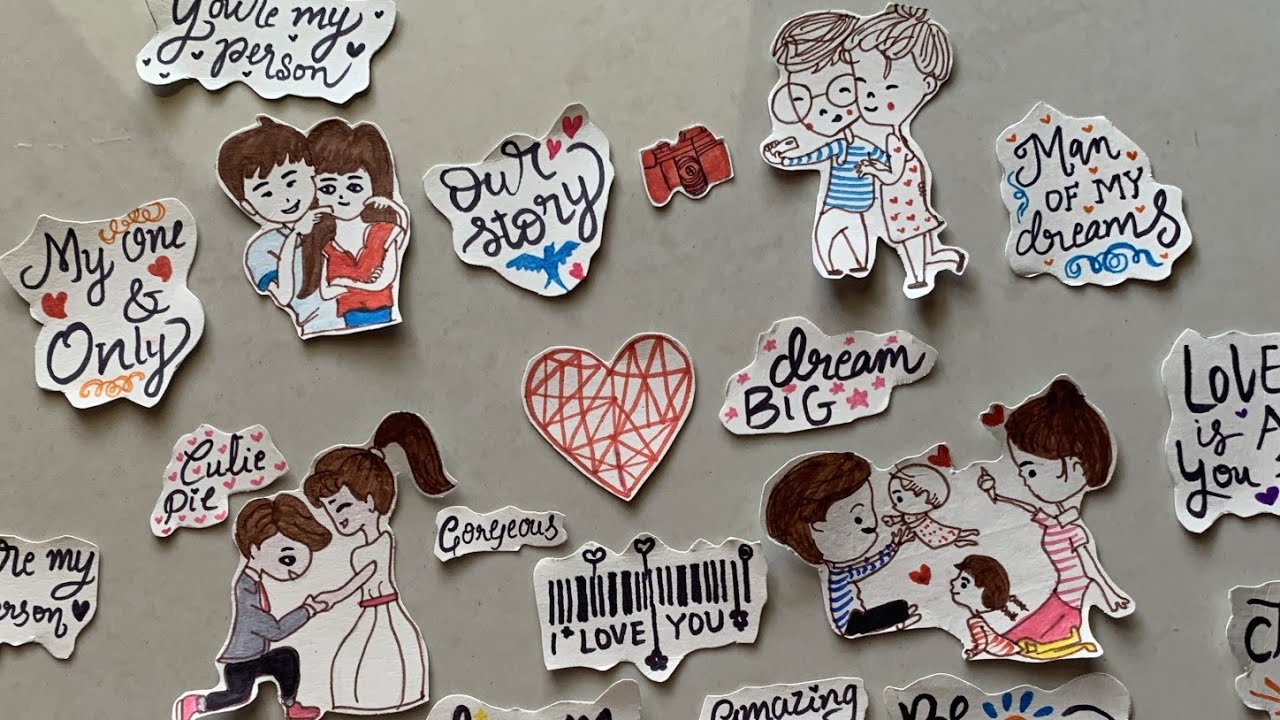 How I make stickers || easy way to do stickers || many ideas for ...