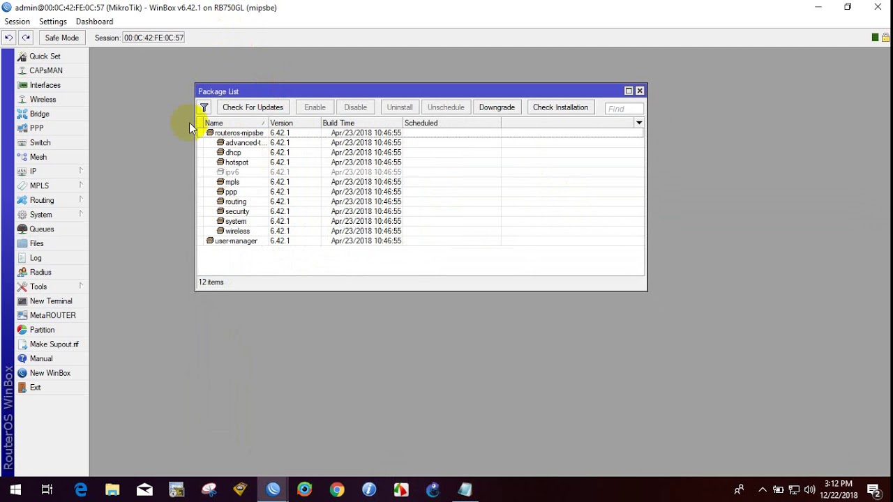 38 Up update package list and up version on Mikrotik - YouTube
