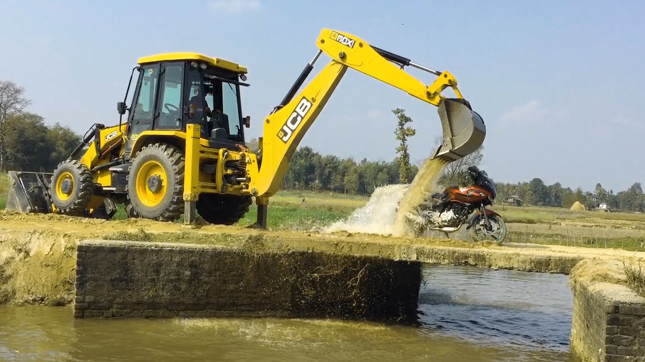 It's Amazing JCB Fun Video - JCB Washing Pulsar 220 cc Bike and Making ...
