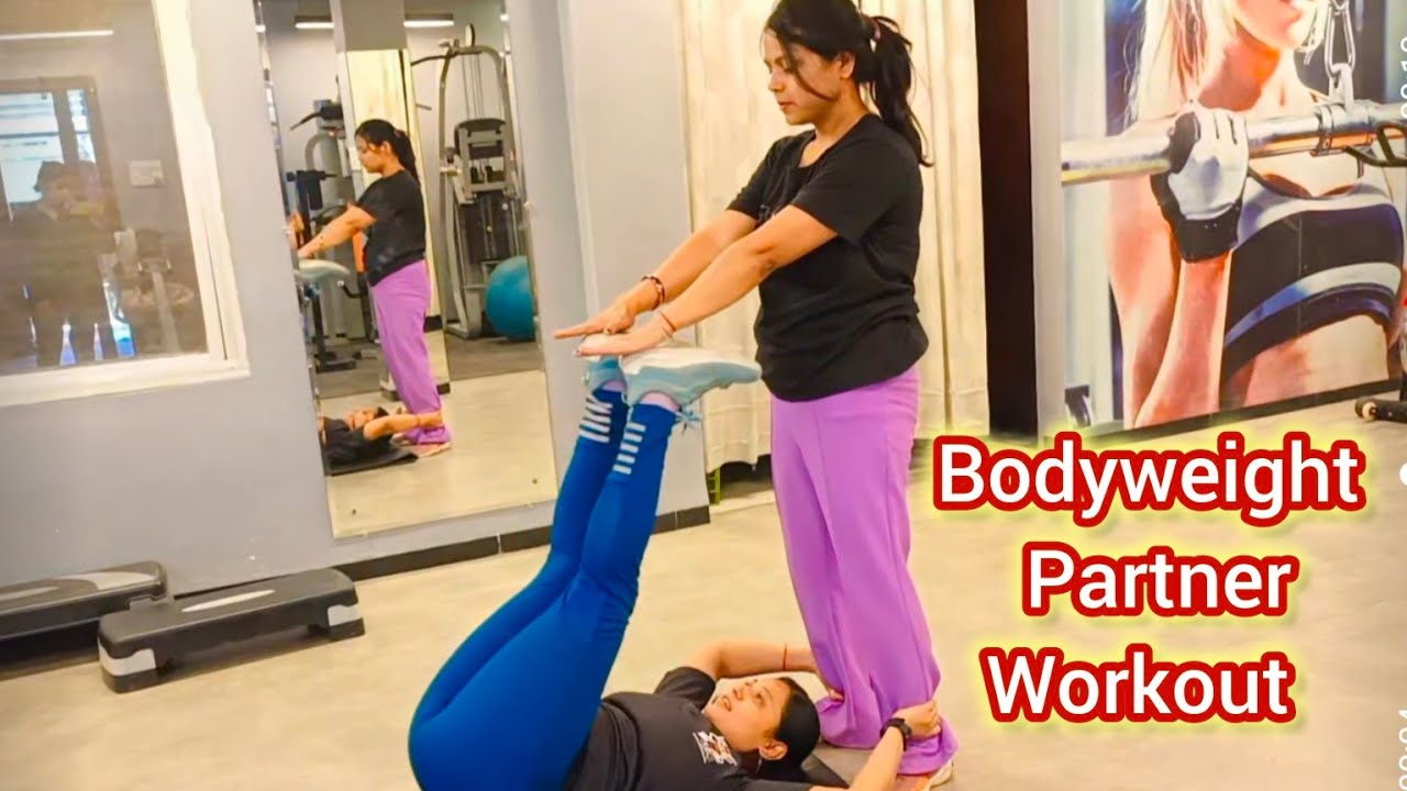 15 minute body weight partner workout/ excercise with partner/weight ...