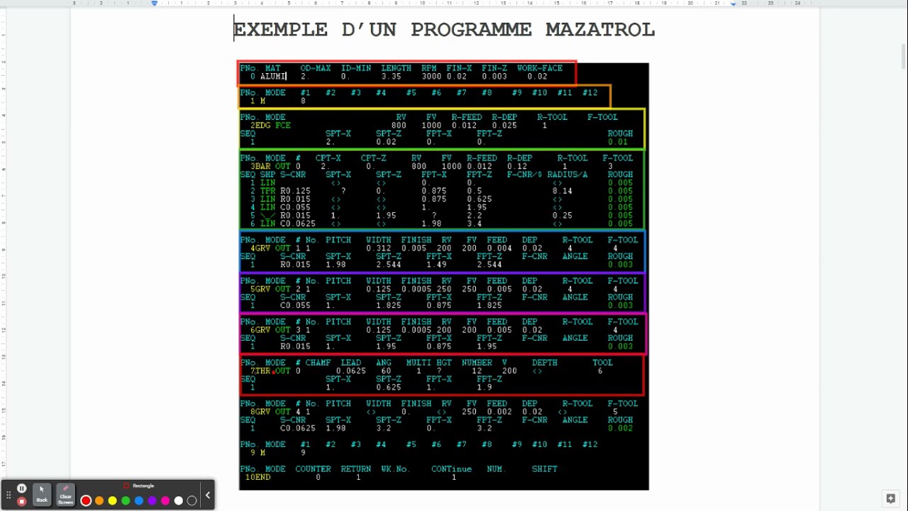 PRÉSENTATION D'UN PROGRAMME MAZATROL - YouTube