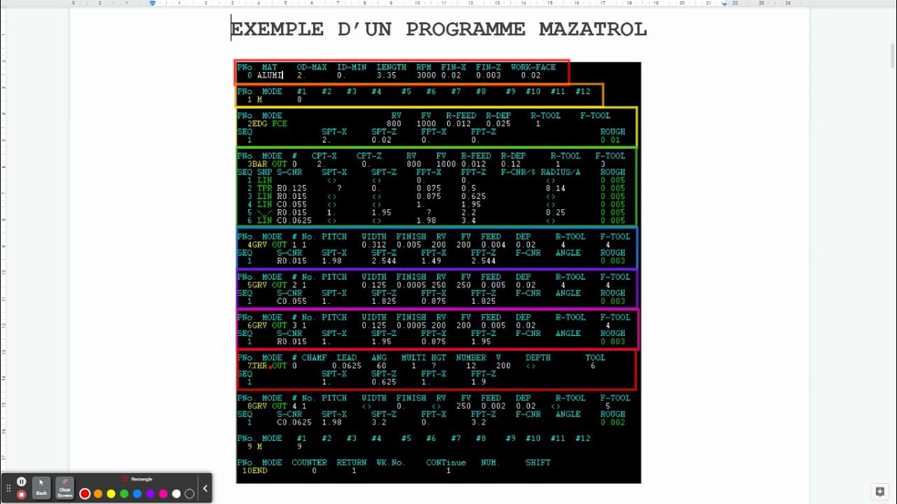 PRÉSENTATION D'UN PROGRAMME MAZATROL - YouTube