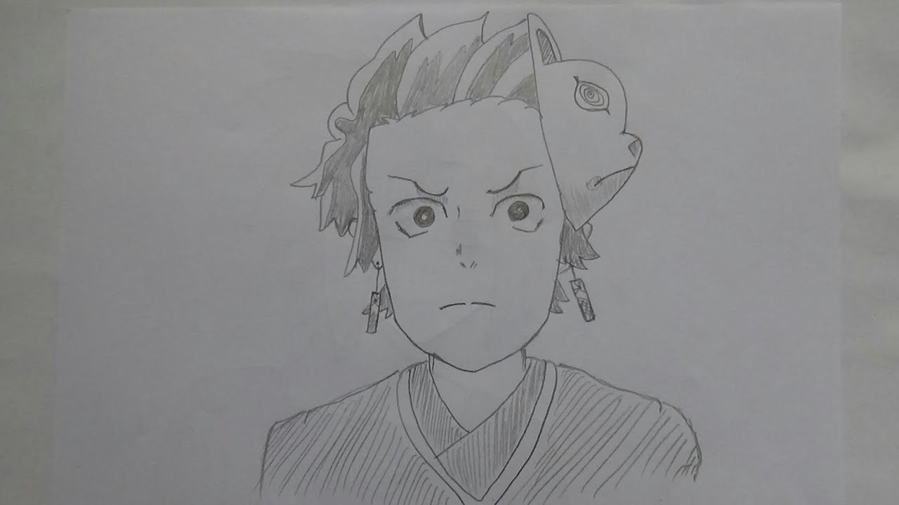 how to draw tanjiro easy step by step - YouTube