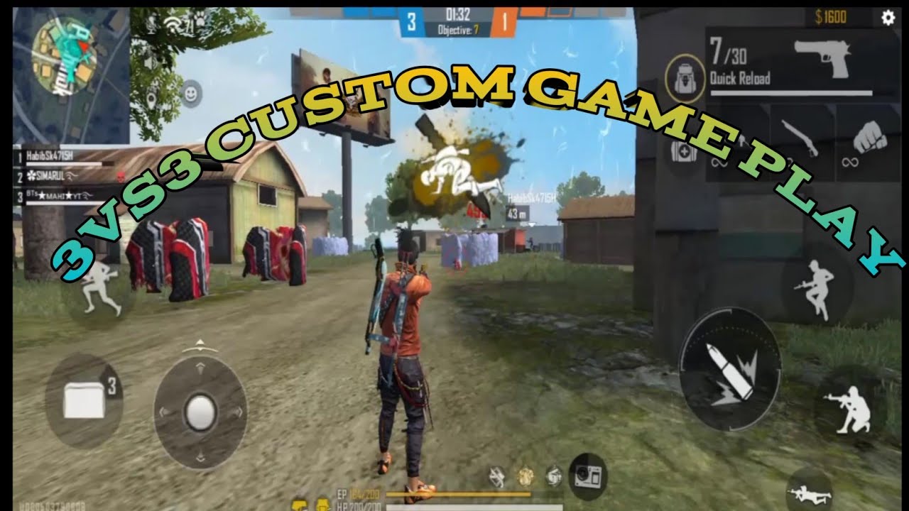 FREE FIRE 3VS3 CUSTOM GAME PLAY - YouTube