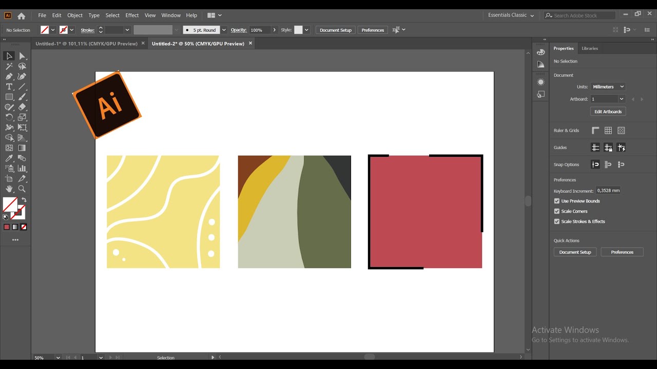 Eraser \ Scissor \ Knife in Adobe Illustrator - YouTube