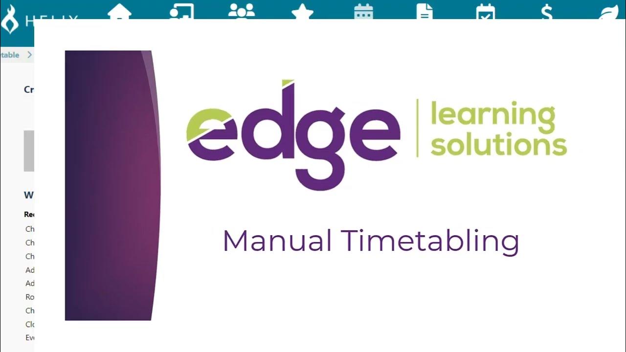 Manual Timetabling - YouTube