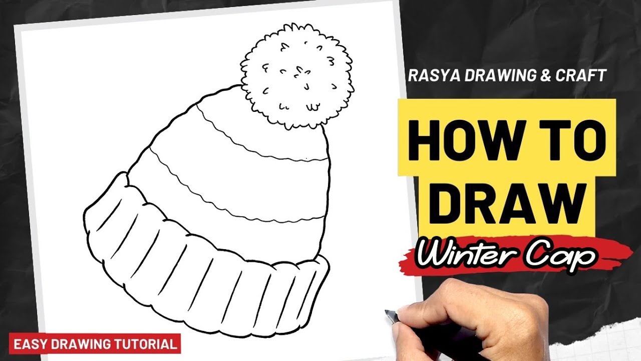 How to draw Winter Cap Easy - YouTube