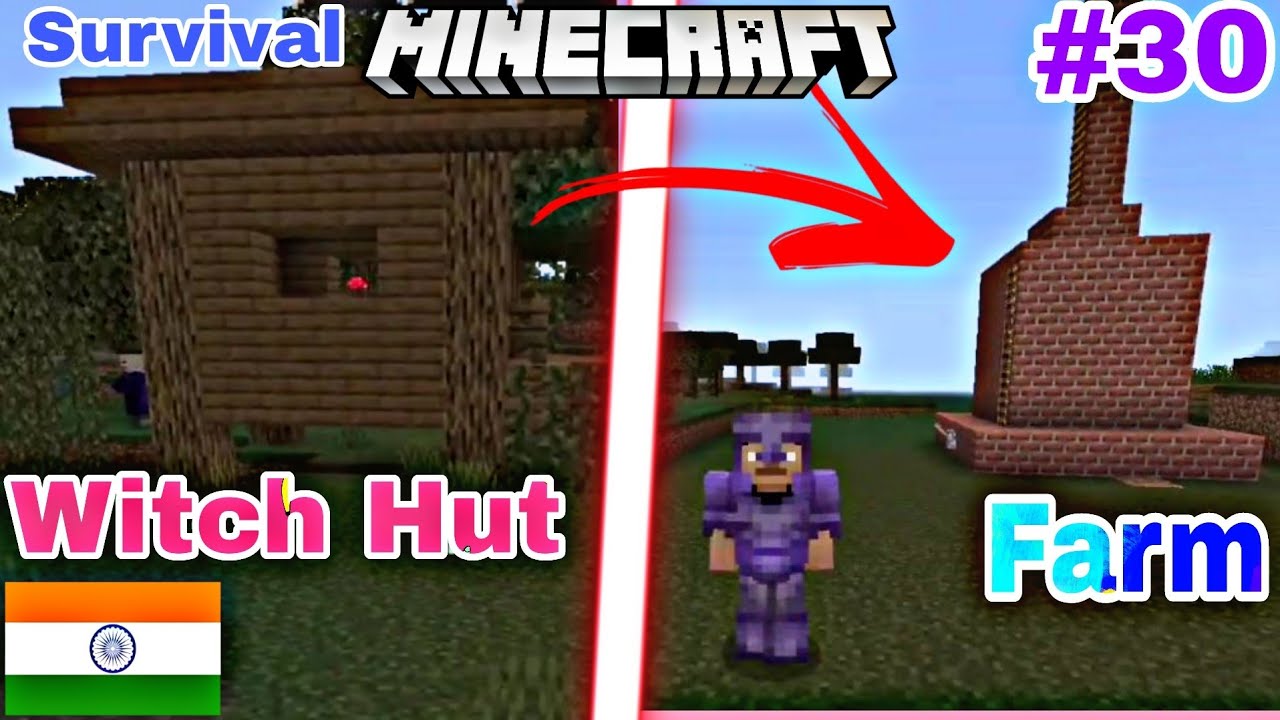 Minecraft Episode 30 I Build Witch Hut 🛖 Farm In Minecraft ( BHOJPURIYA ...