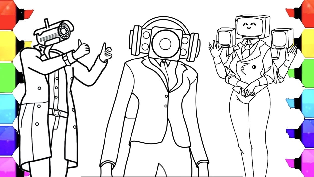 Skibidi Toilet - SPEAKER WOMAN & CAMERA WOMAN Coloring Pages / How to ...