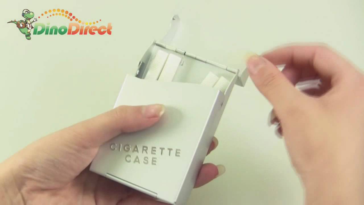 Fashion Metal Flip Top Cigarette Case Holder White - dinodirect - YouTube