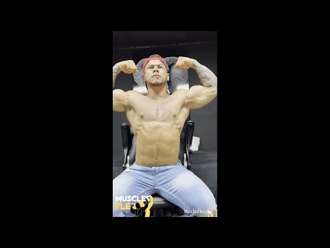 Muscle Teen Dilan Office Chair Flex in Tight Jeans - Dilan Jacobs Muscle Flexing Video