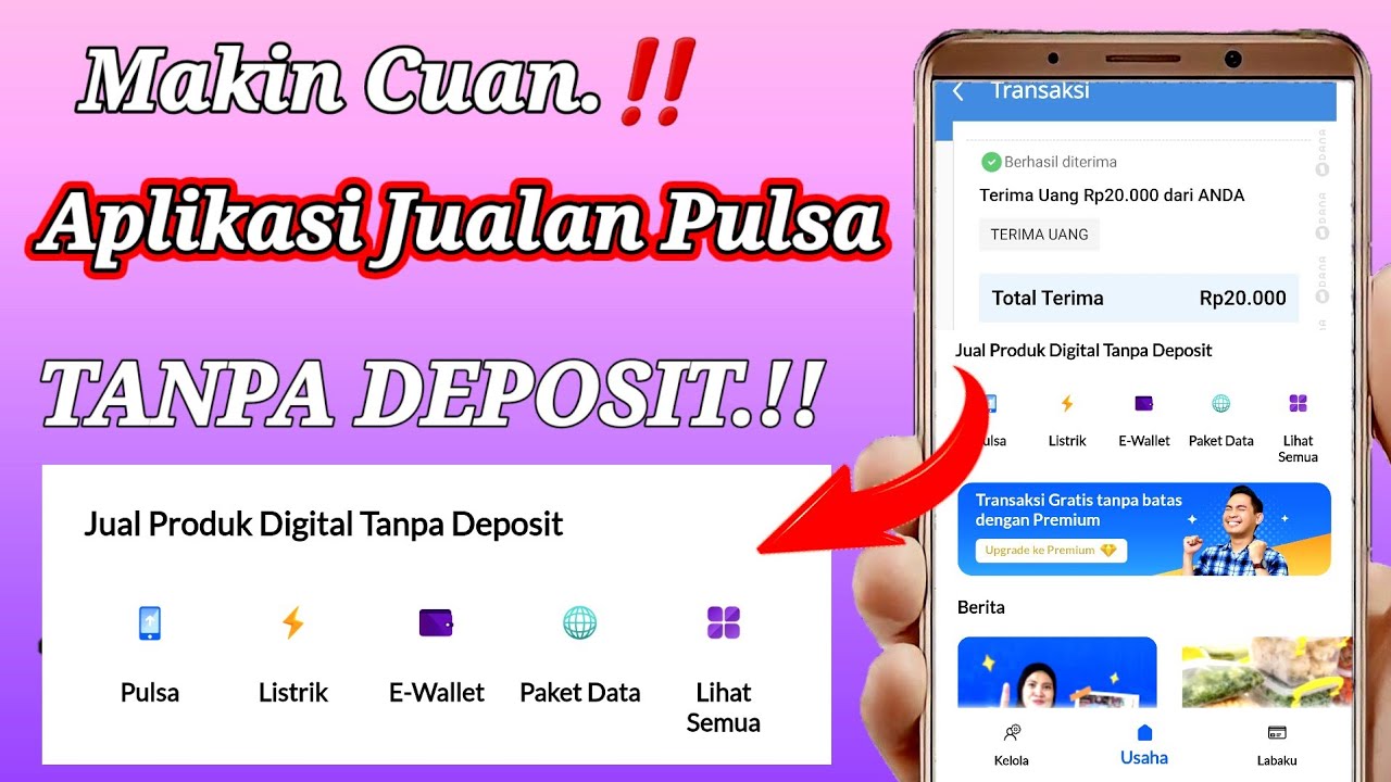 Aplikasi Jualan Pulsa Tanpa Deposit Saldo, PPOB Top Up Ewallet - YouTube