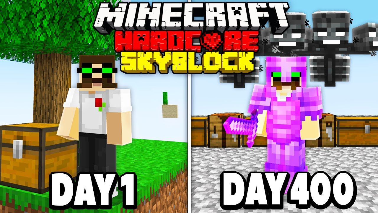I Survived 400 Days in Hardcore Minecraft Skyblock And here's what ...