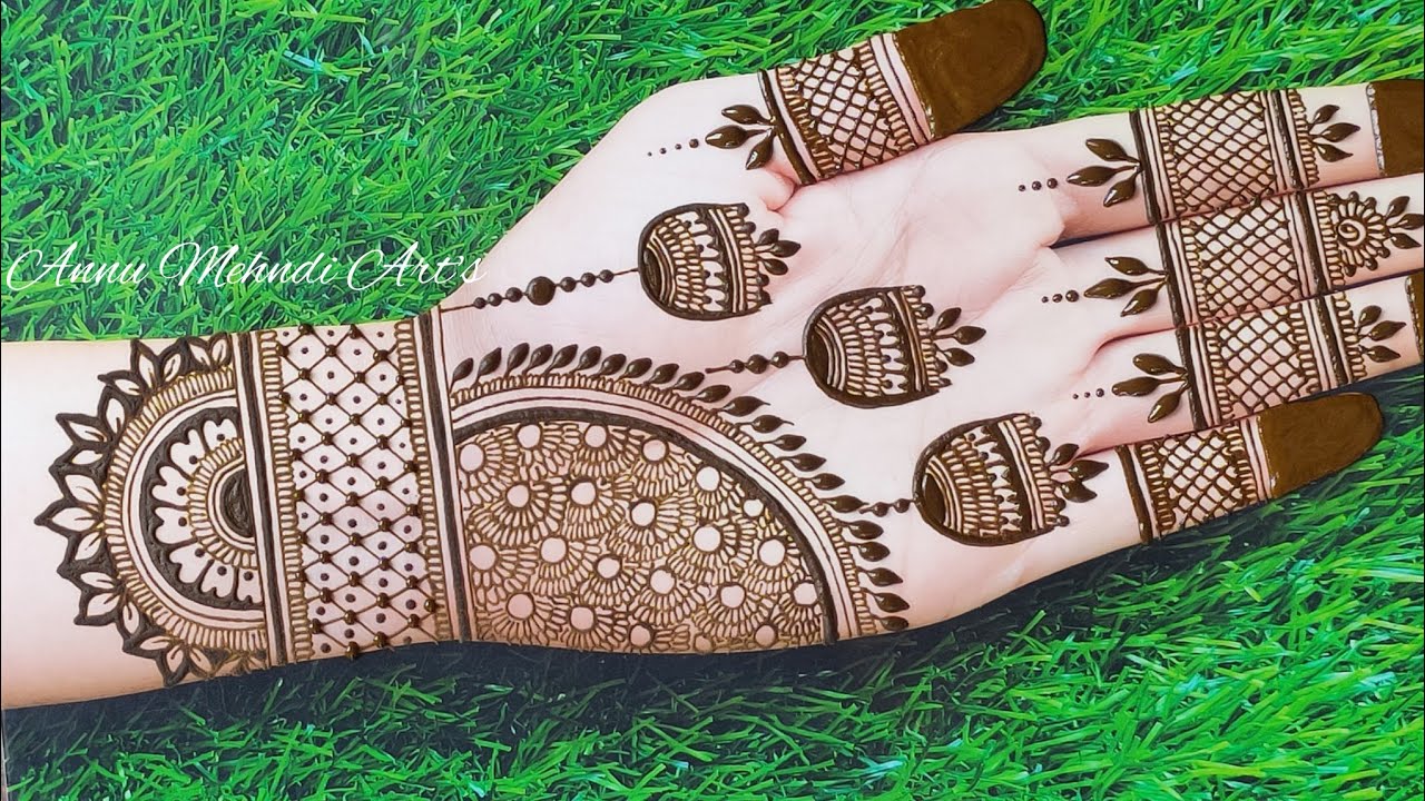 Very Beautiful Jhumka Mehndi Design | Engagement Special Mehndi Design ...