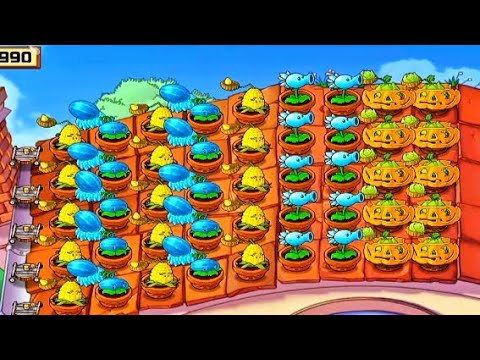 Pvz | Putting Plants in One Line Gameplay | 5 Flags Completed Gameplay ...