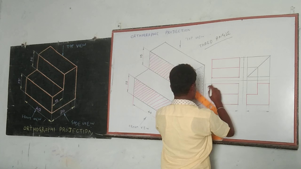 Orthographical projections part 03engineering drawing - YouTube