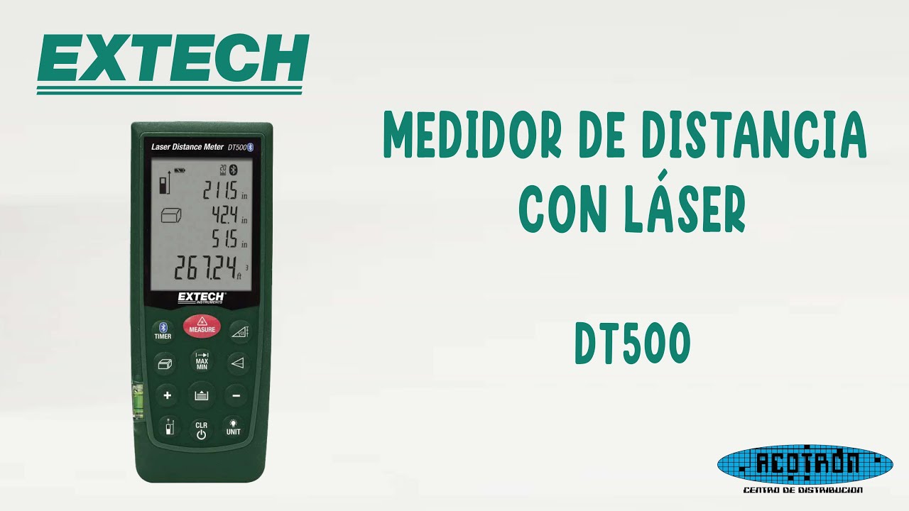 Medidor de distancia láser modelo DT500 marca EXTECH - YouTube