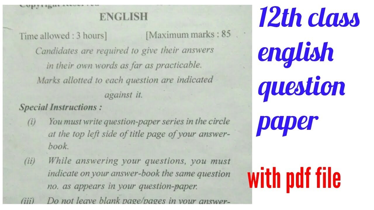12th Class English Question Paper 2 Previous Year Teaching Talks 12th-class-english-question-paper-2-previous-year-teaching-talks