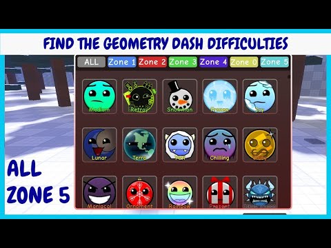 ALL Find the Geometry Dash DIFFICULTIES ZONE 5 ROBLOX - YouTube