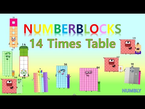 LEARN 14 TIMES TABLE - NUMBLY STUDY (with numberblocks) | MULTIPLICATION | LEARN TO COUNT
