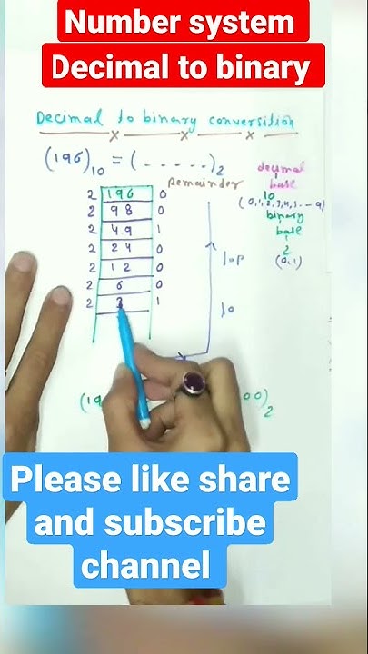 Number System 💥decimal To Binary Conversion👈 Shorts Viralshorts Viralvideo Binary