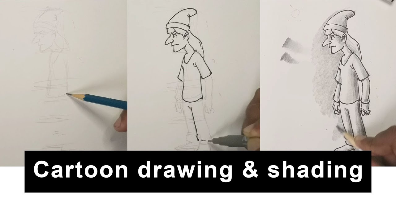CARTOON DRAWING & SHADING #art #shorts #cartoon - YouTube