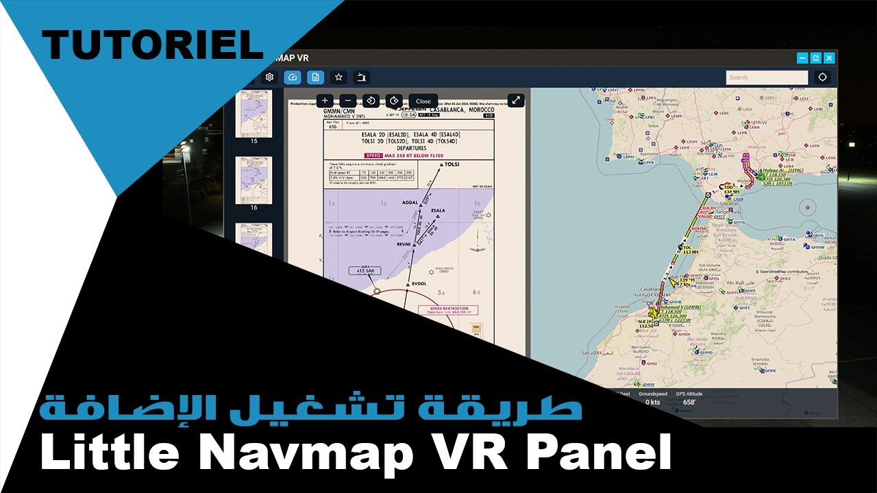 طريقة تشغيل الإضافة Little Navmap VR Panel |👍 | بديل | Navigraph ...