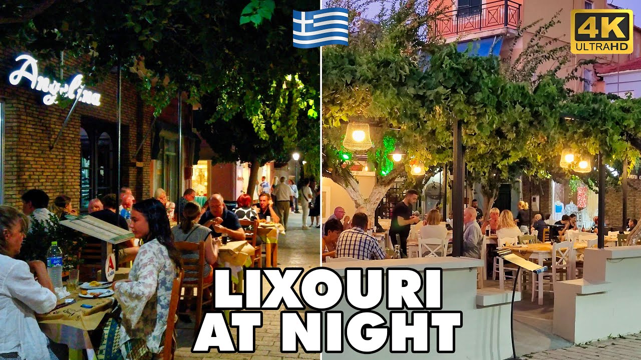 LIXOURI by Night 🌙 Kefalonia Island - Greece Walking Tour 4K 🎥🇬🇷 - YouTube