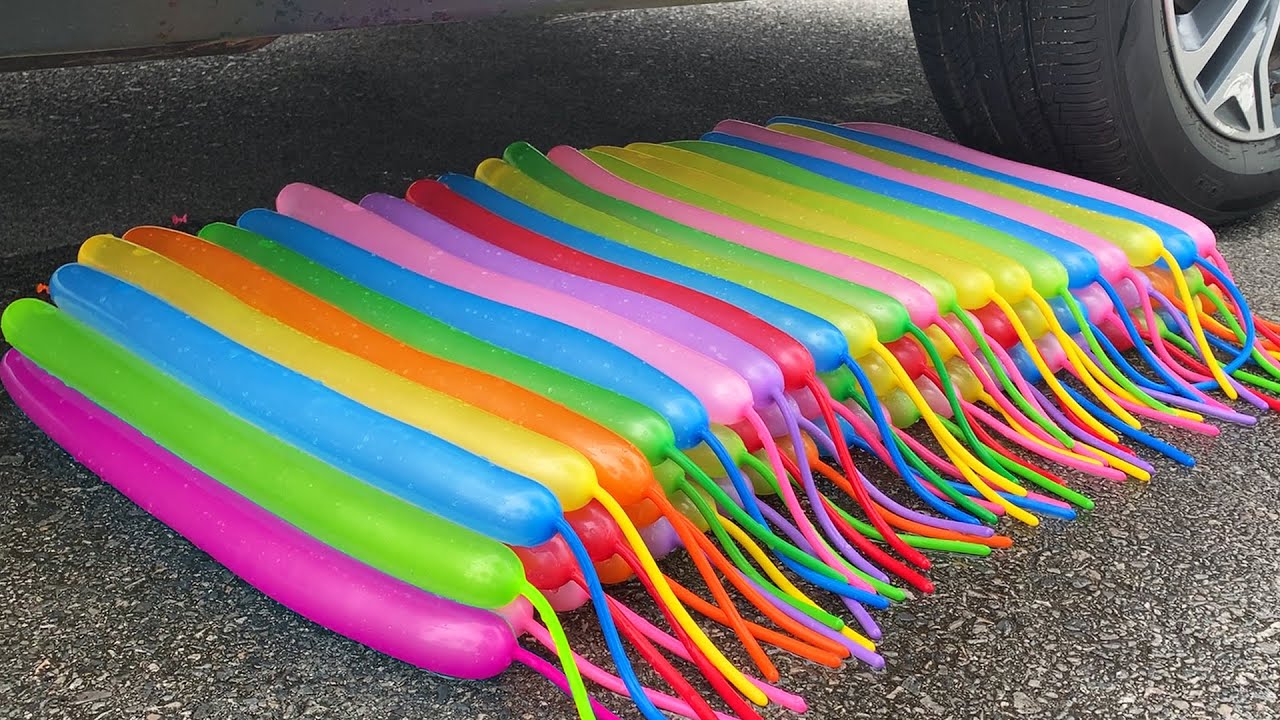 Experiment Car vs Long Water Balloons | Top 25 Crushing Crunchy & Soft ...