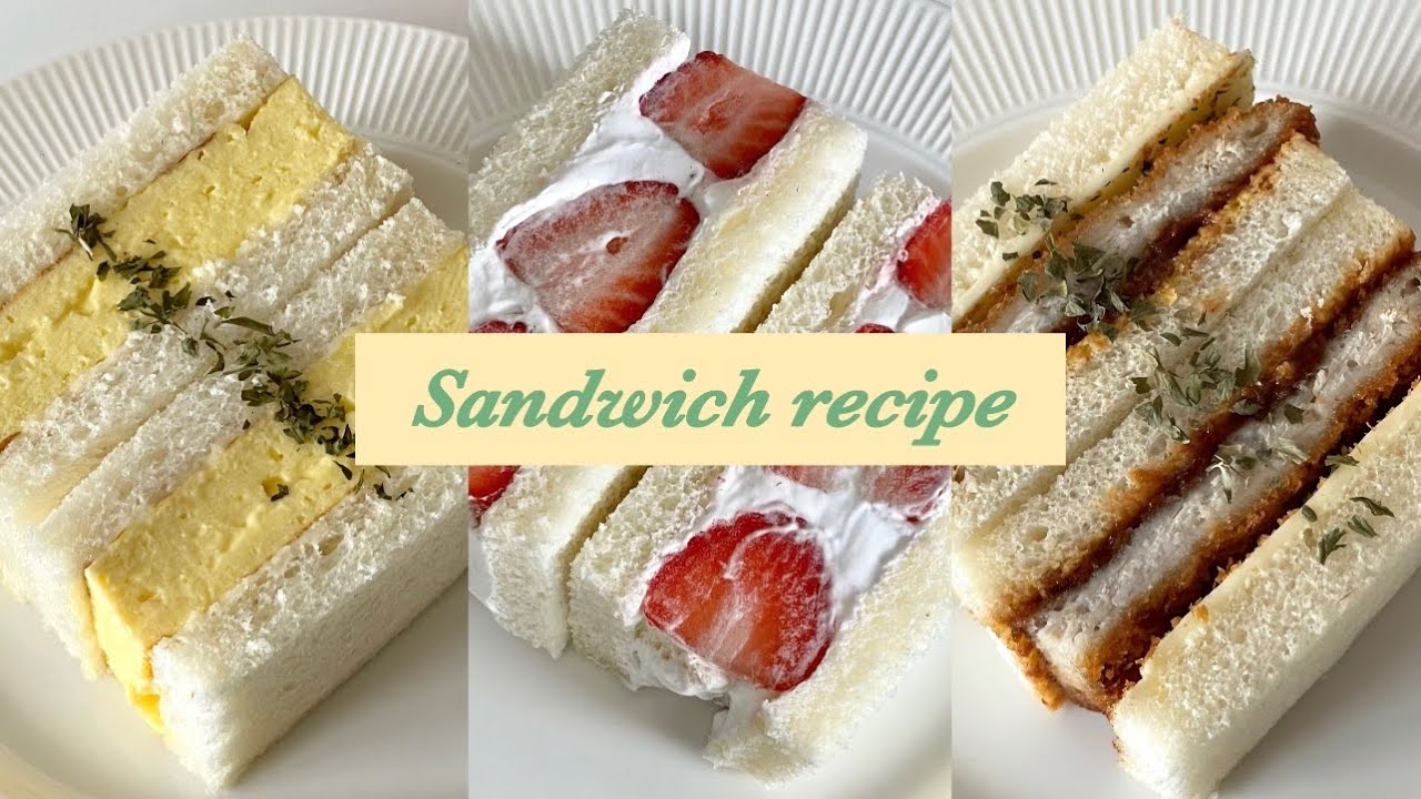 Vlog 초간단 3종 샌드위치 만들기 🍞ㅣ브런치로 먹기 좋은 가츠샌드 타마고산도 딸기 샌드위치ㅣsandwich