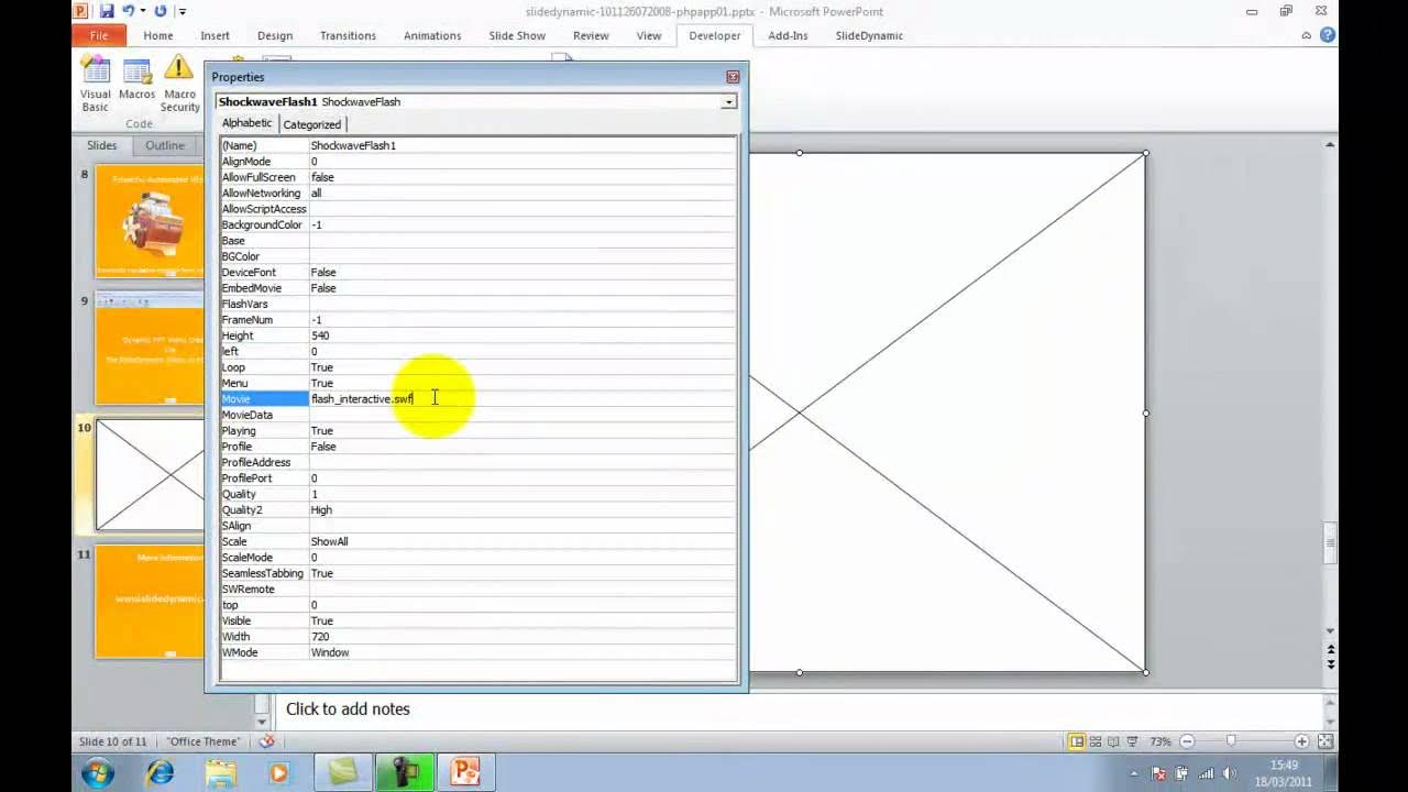 powerpoint slidedynamic navigation integrated in other flash embed apps in ppt - YouTube