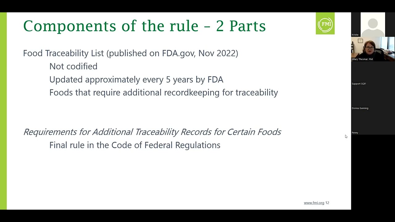 SQF and the Food Traceability Final Rule - YouTube